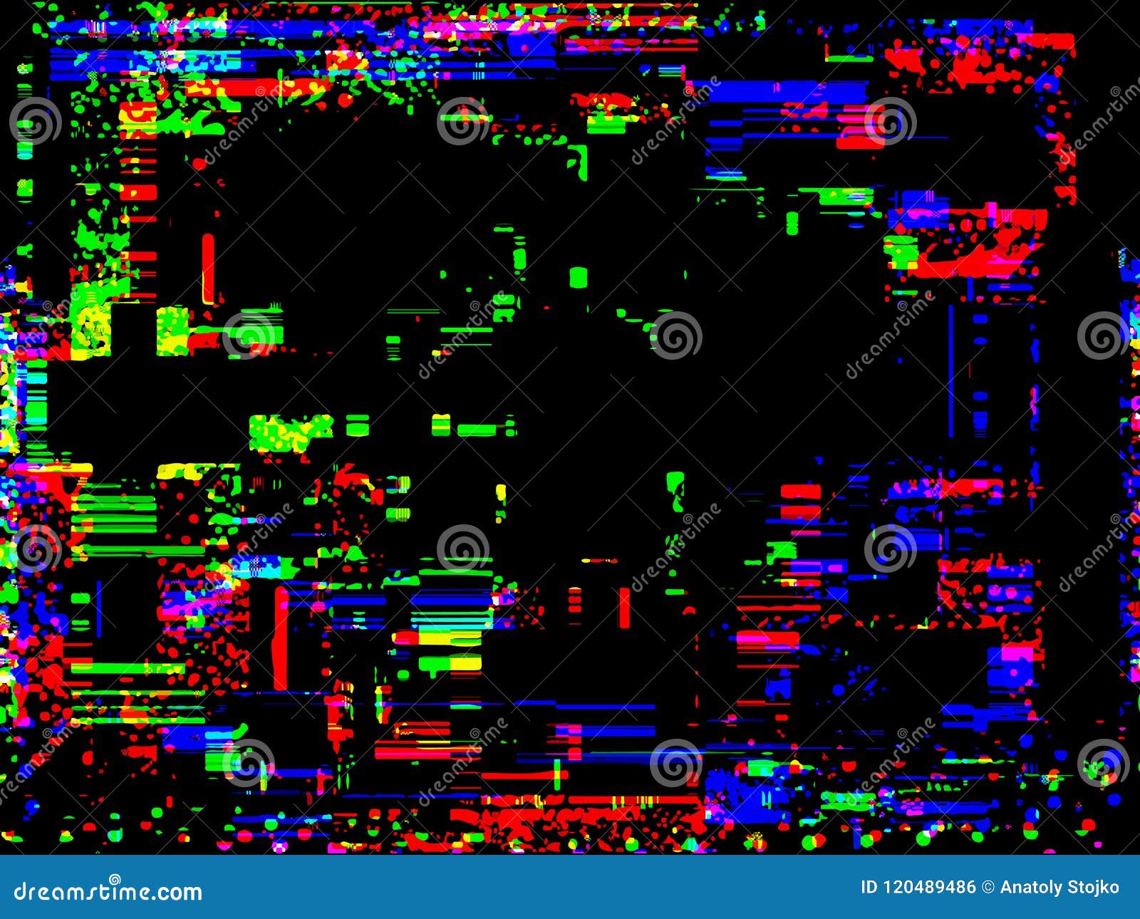 Glitched Background. Random Signal Error on Black. Abstract Back Stock ...