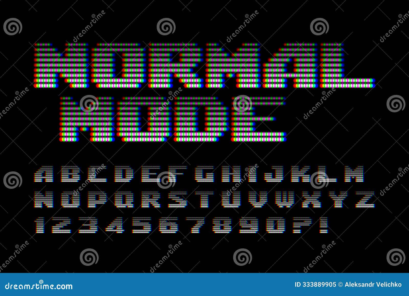 Glitched Colorful Dots Alphabet Design, Noisy Text Effect. Stock Vector ...