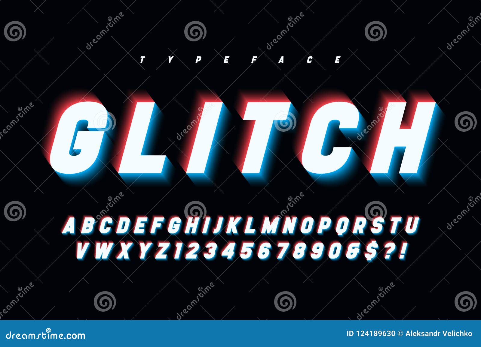 Glitched Glowing Display Font Design, Alphabet, Typeface Stock Vector ... Glitched Glowing Display Font Design, Alphabet, Typeface Stock Vector ...