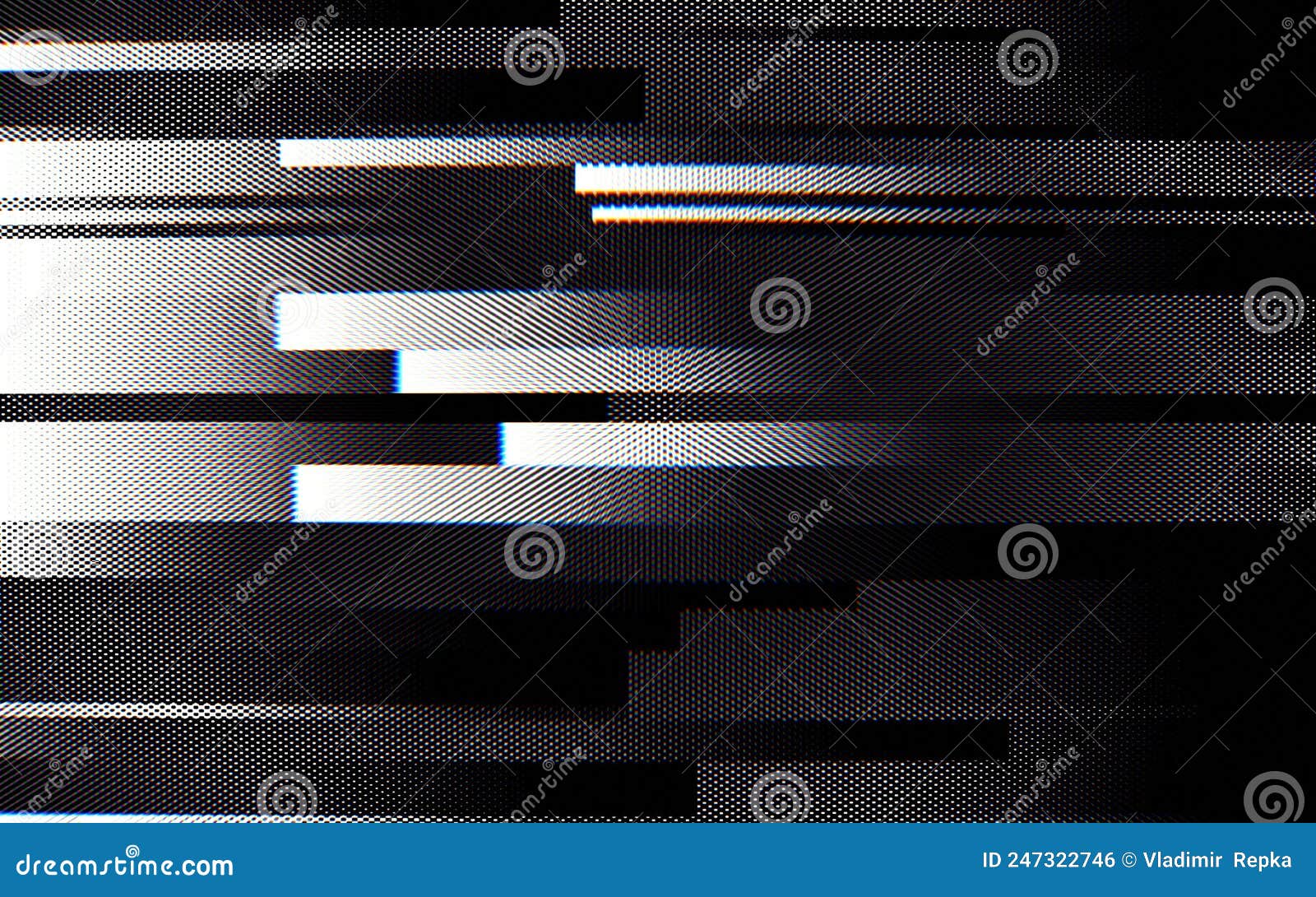 Glitched Rectangles- Black and White Generative Glitch Artwork Stock ...