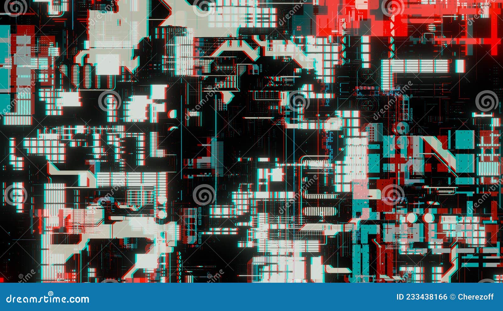 Glitched Technology Background Stock Illustration - Illustration of ...