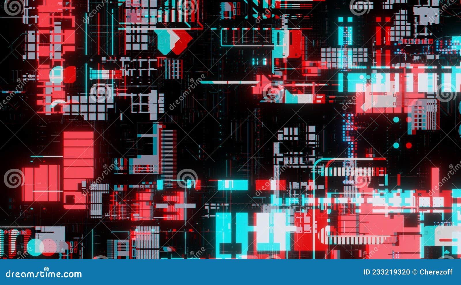 Glitched Technology Background Stock Illustration - Illustration of ...