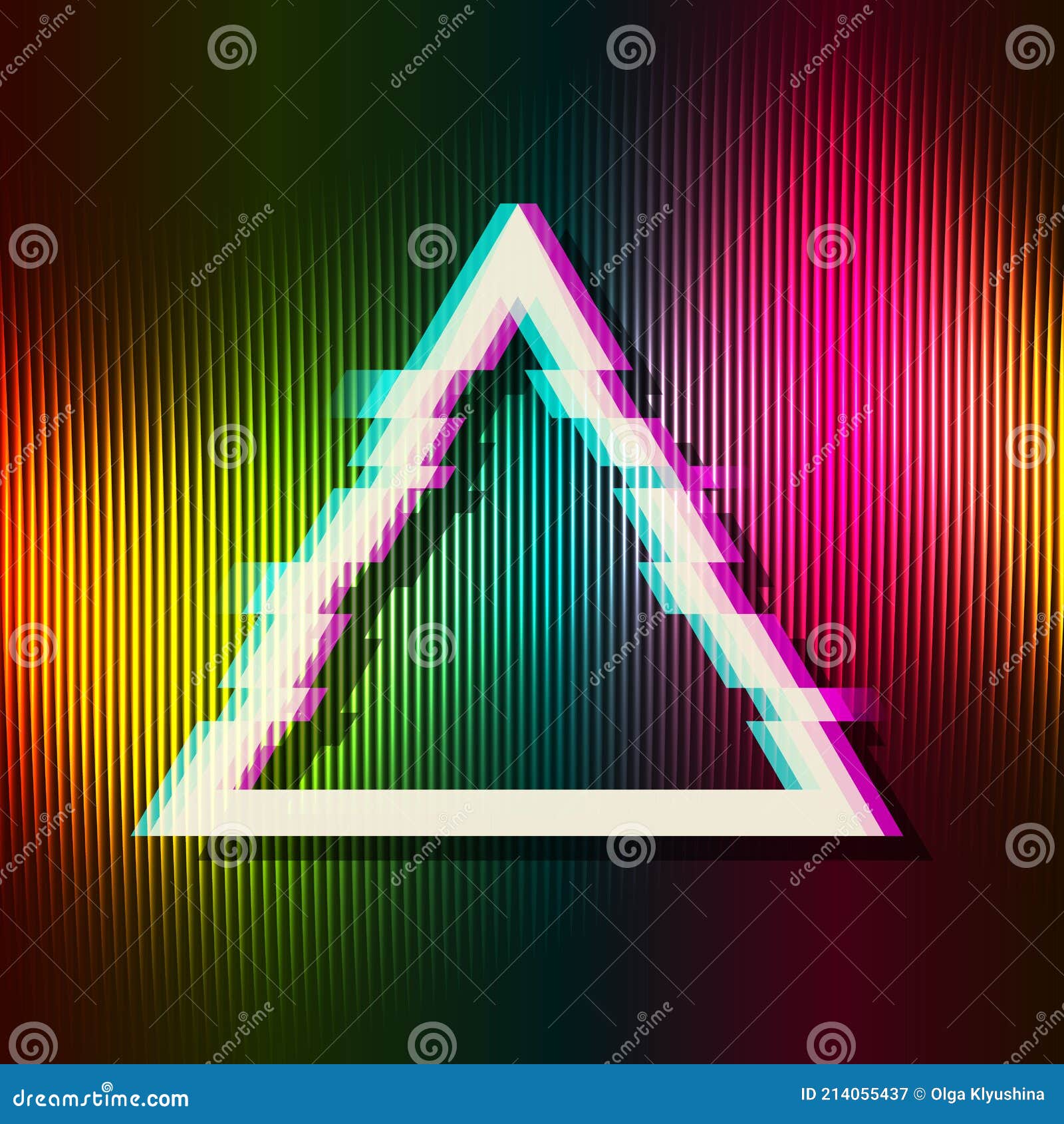 Glitched Triangle Frame Design. Distorted Glitch Style Modern ...