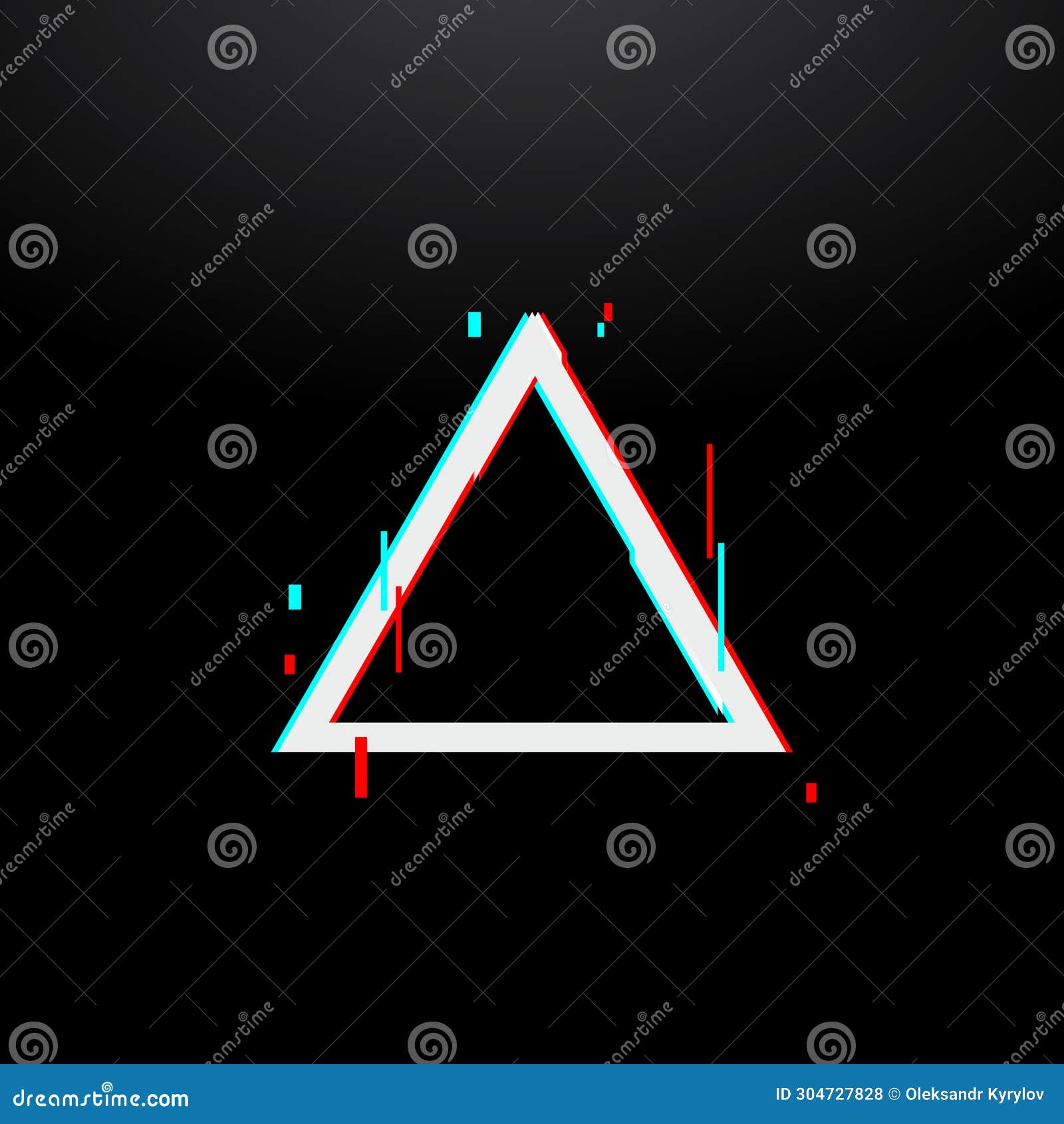 Glitched Triangle Frame. Glitch Effect, Distorted Triangular Shape ...