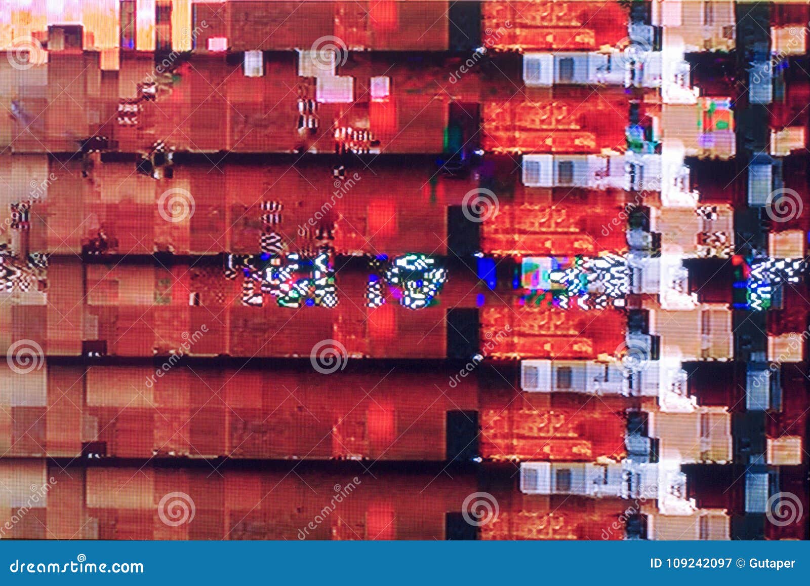Glitches and Interference on the Digital TV Stock Image - Image of ...