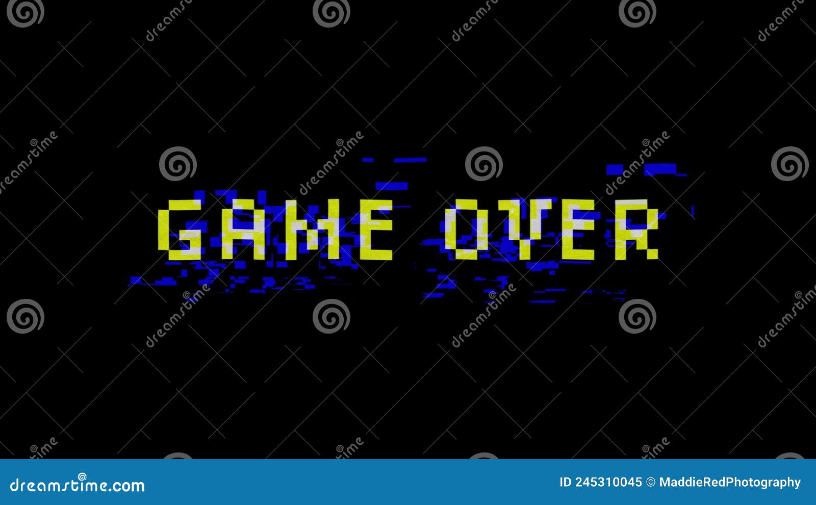 Glitching Game Over Text Animation on a Black Background. Stock Video ...