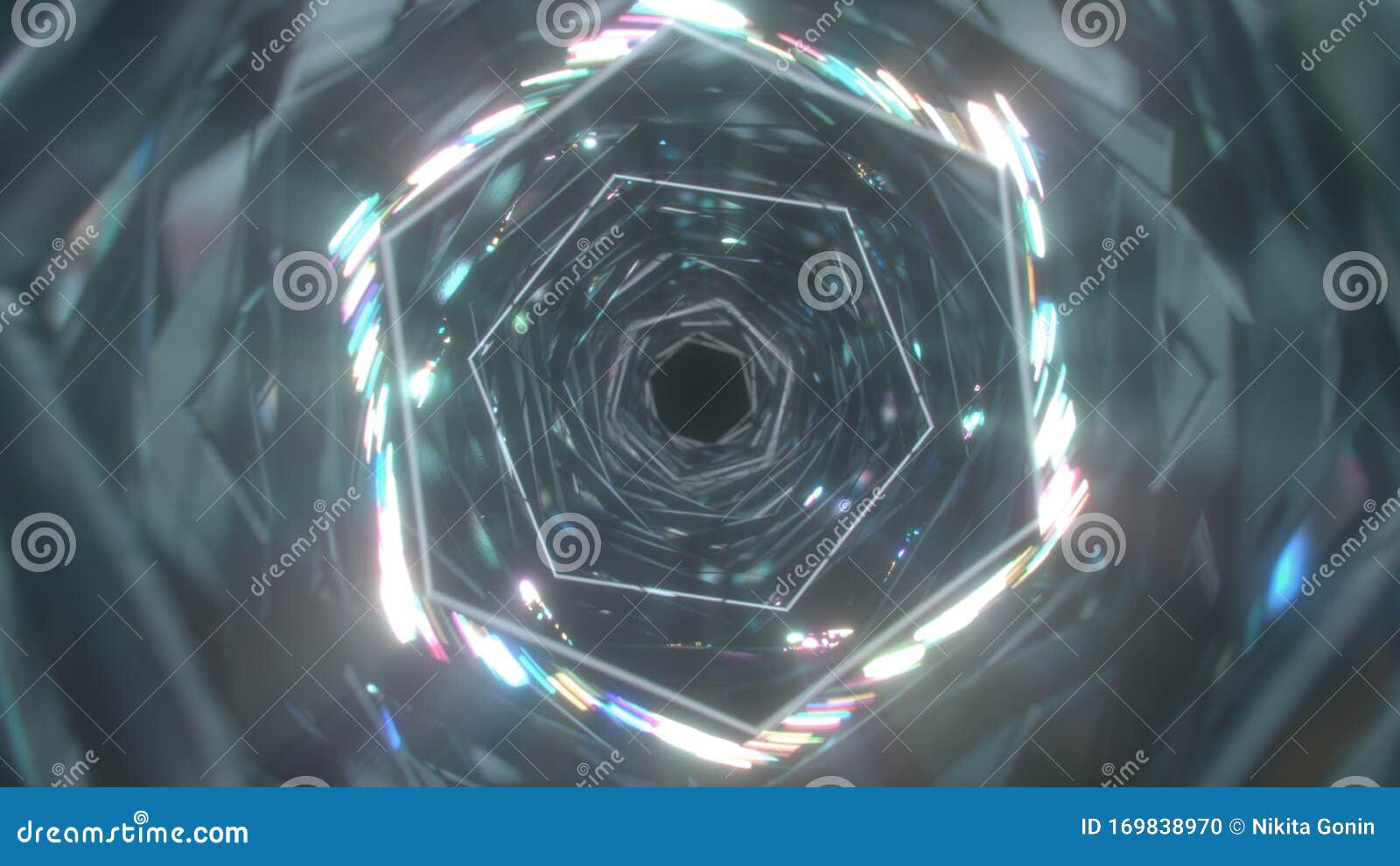 Glitching Wormhole Abstract 3D Render Illustration Stock Illustration ...