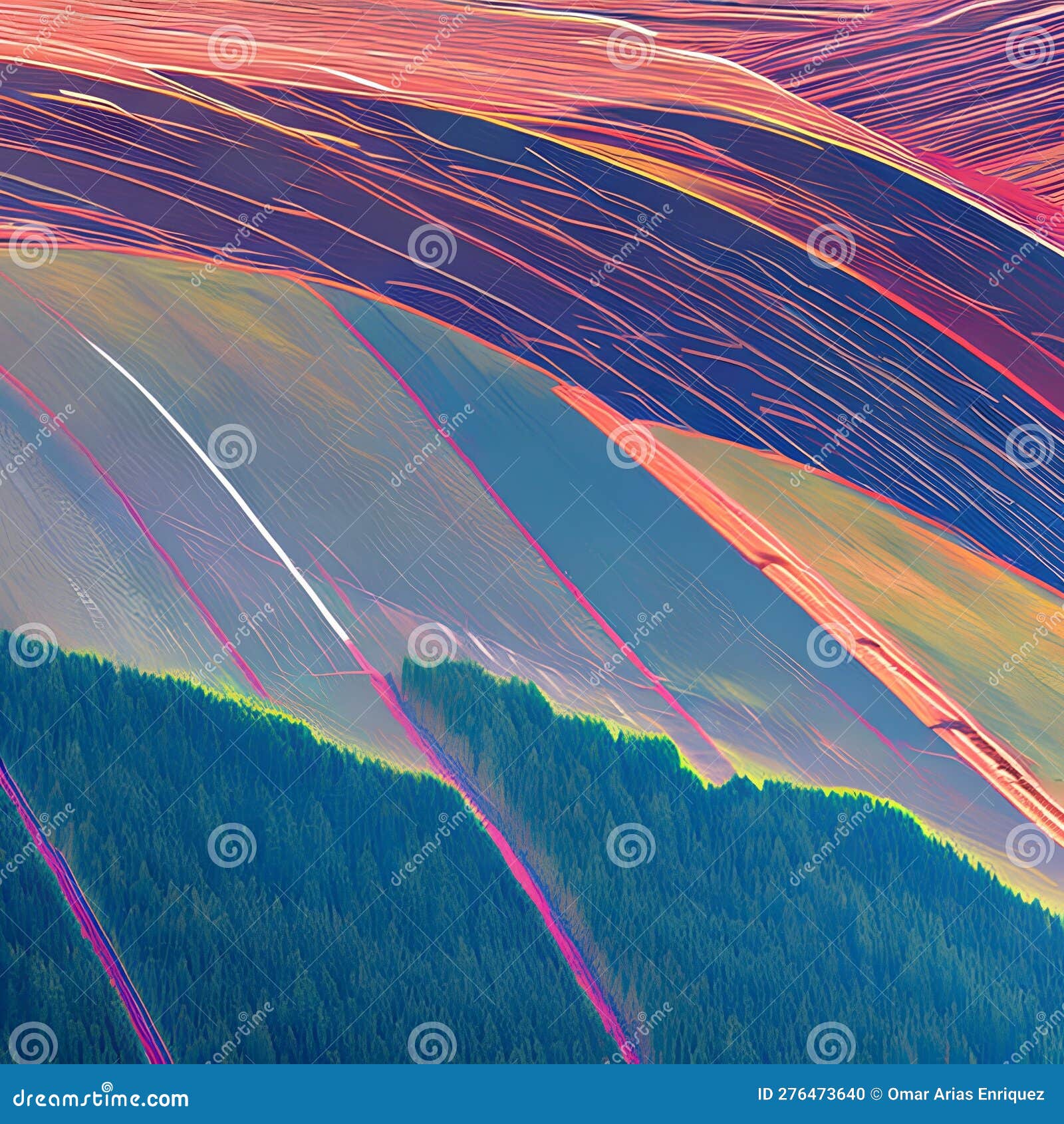 A Glitchy Abstract Landscape of Mountains and Valleys, with Pixels and ...