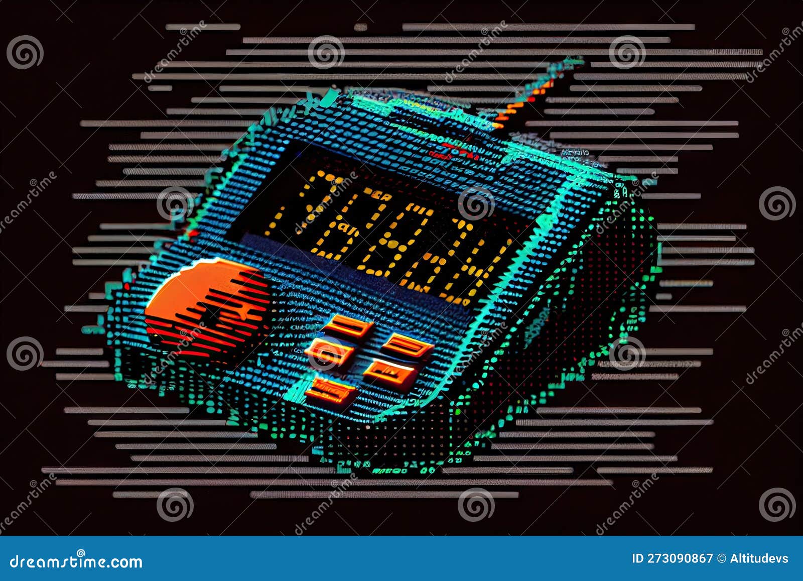 A Glitchy Digital Stopwatch with a Distorted Countdown To Zero Stock ...