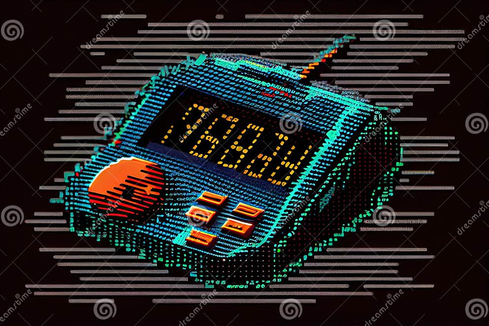 A Glitchy Digital Stopwatch with a Distorted Countdown To Zero Stock ...