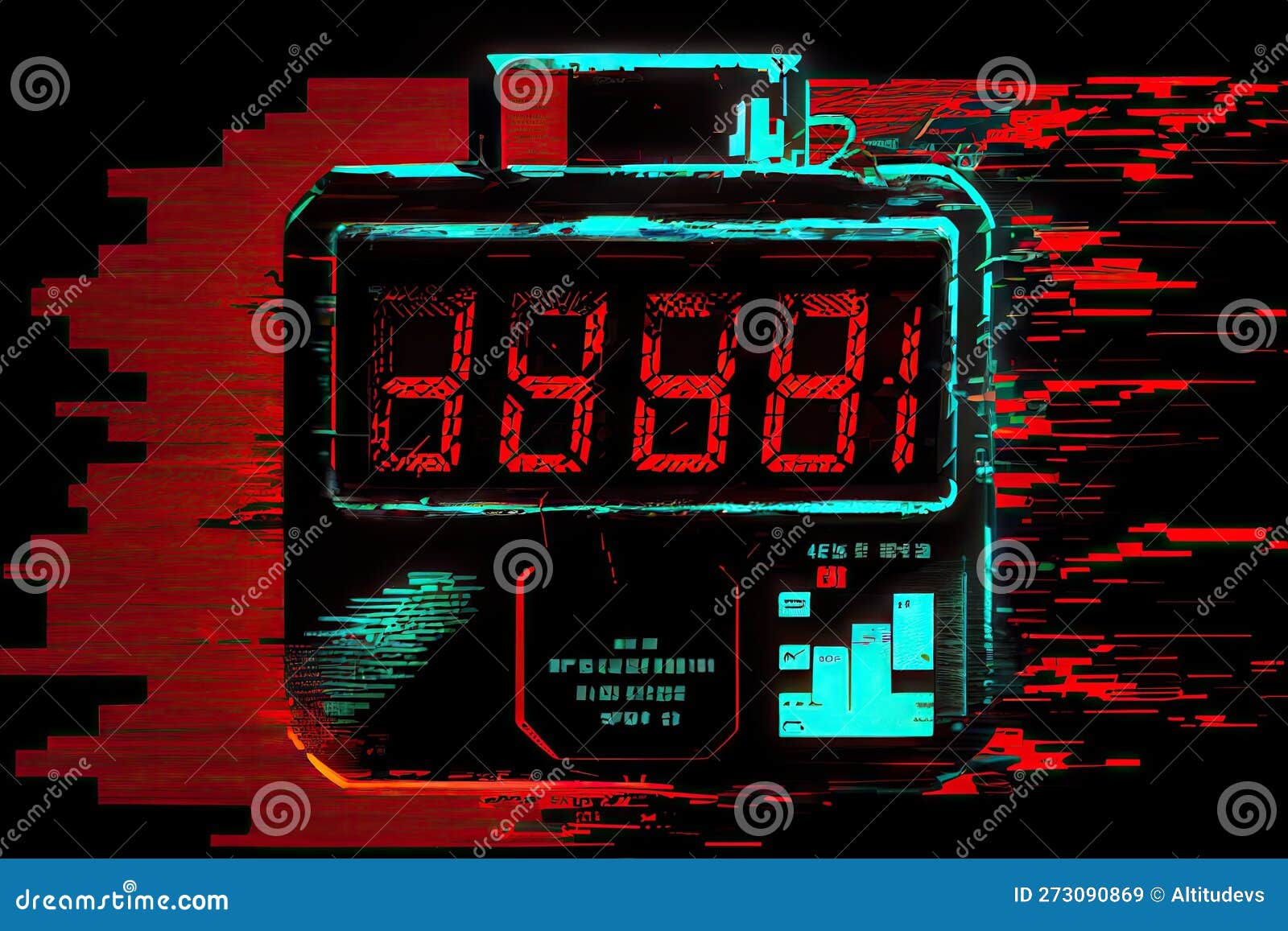 A Glitchy Digital Stopwatch with a Distorted Countdown To Zero Stock ...