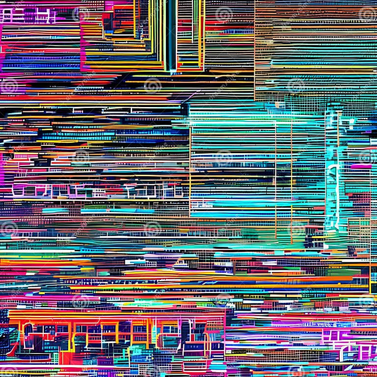 A Glitchy Digital Texture with Distorted Typography and Fragmented Text ...