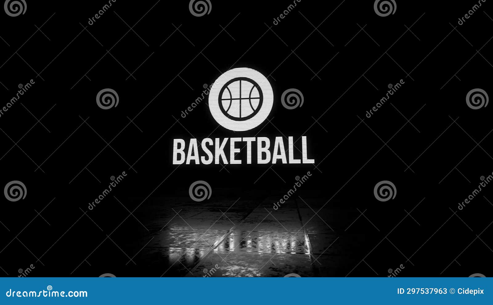 A Glitchy Flickering TV Basketball Program Intro with Visible TV Scan ...