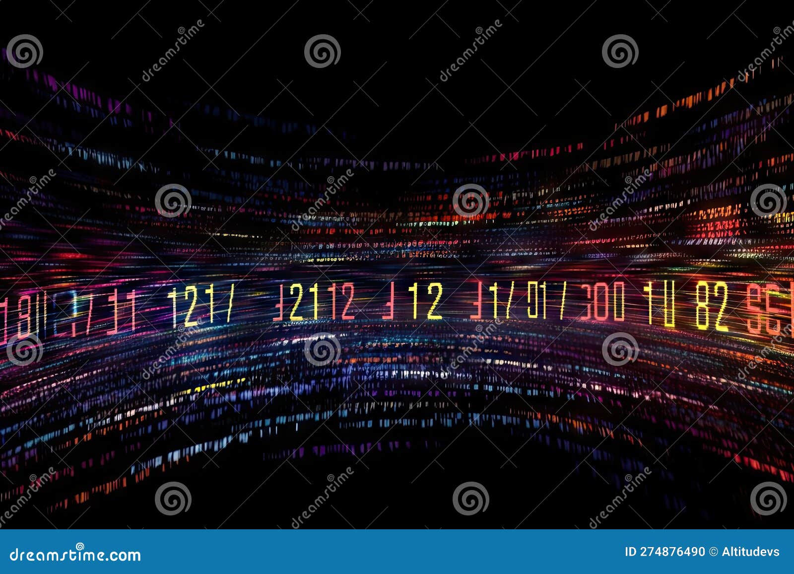 Glitchy Loop of Numbers, Countdown To Zero Stock Illustration ...