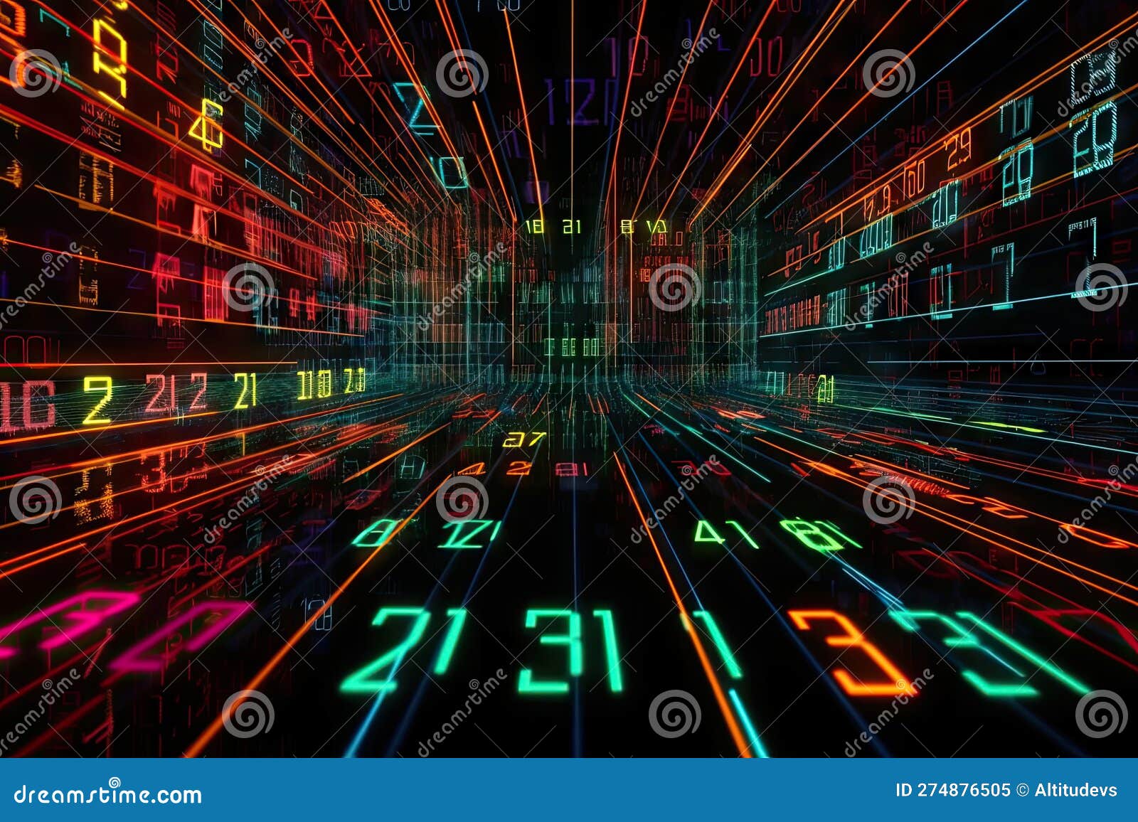 Glitchy Loop of Numbers, Countdown To Zero Stock Image - Image of data ...