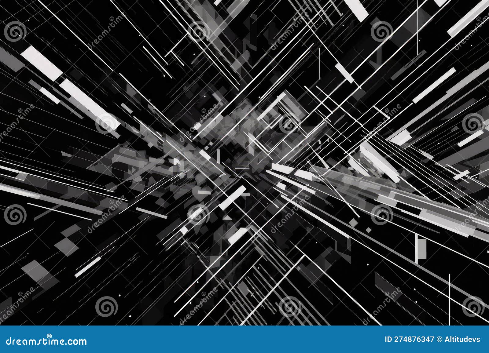 Glitchy Pattern on a Futuristic Black and White Background Stock ...