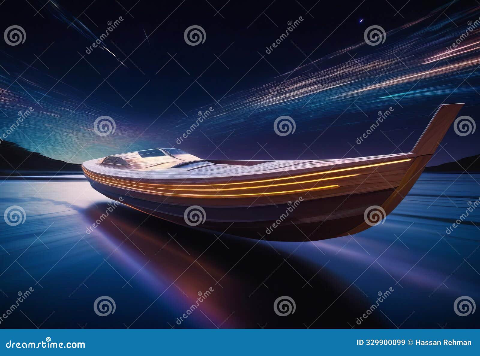 A Celestial Skiff Navigates The Starry Depths A Stunning Digital ...