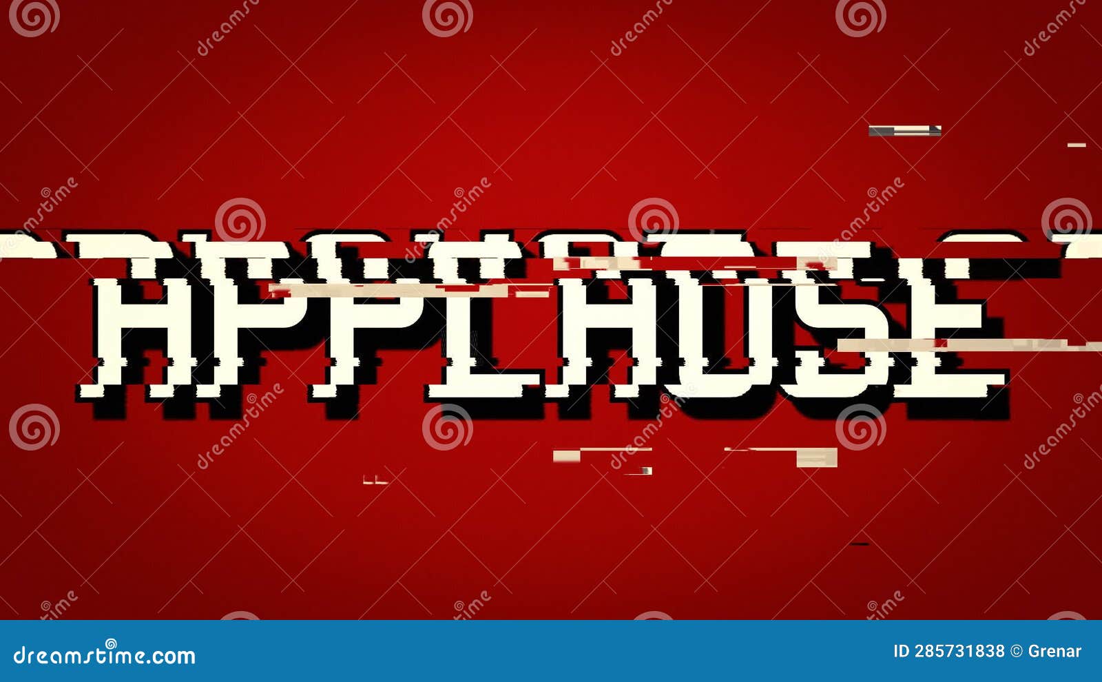 Glitchy text applause stock footage. Video of information - 285731838