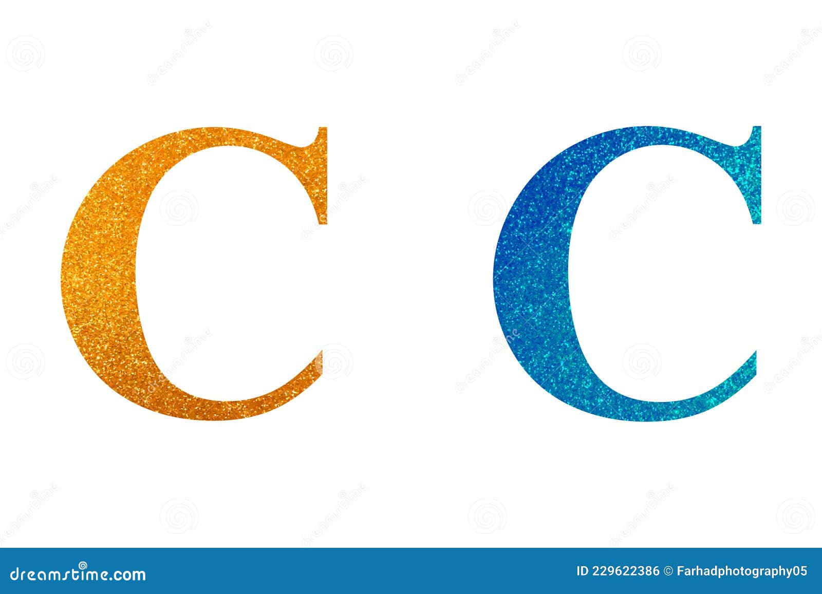 Glitter Alphabet C, Glitter Letter, Gold and Blue Glitter Alphabet ...