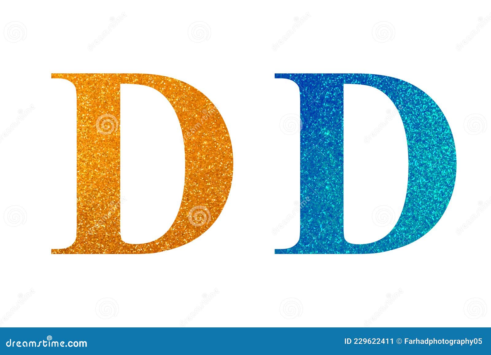 Glitter Alphabet D, Glitter Letter, Gold and Blue Glitter Alphabet ...