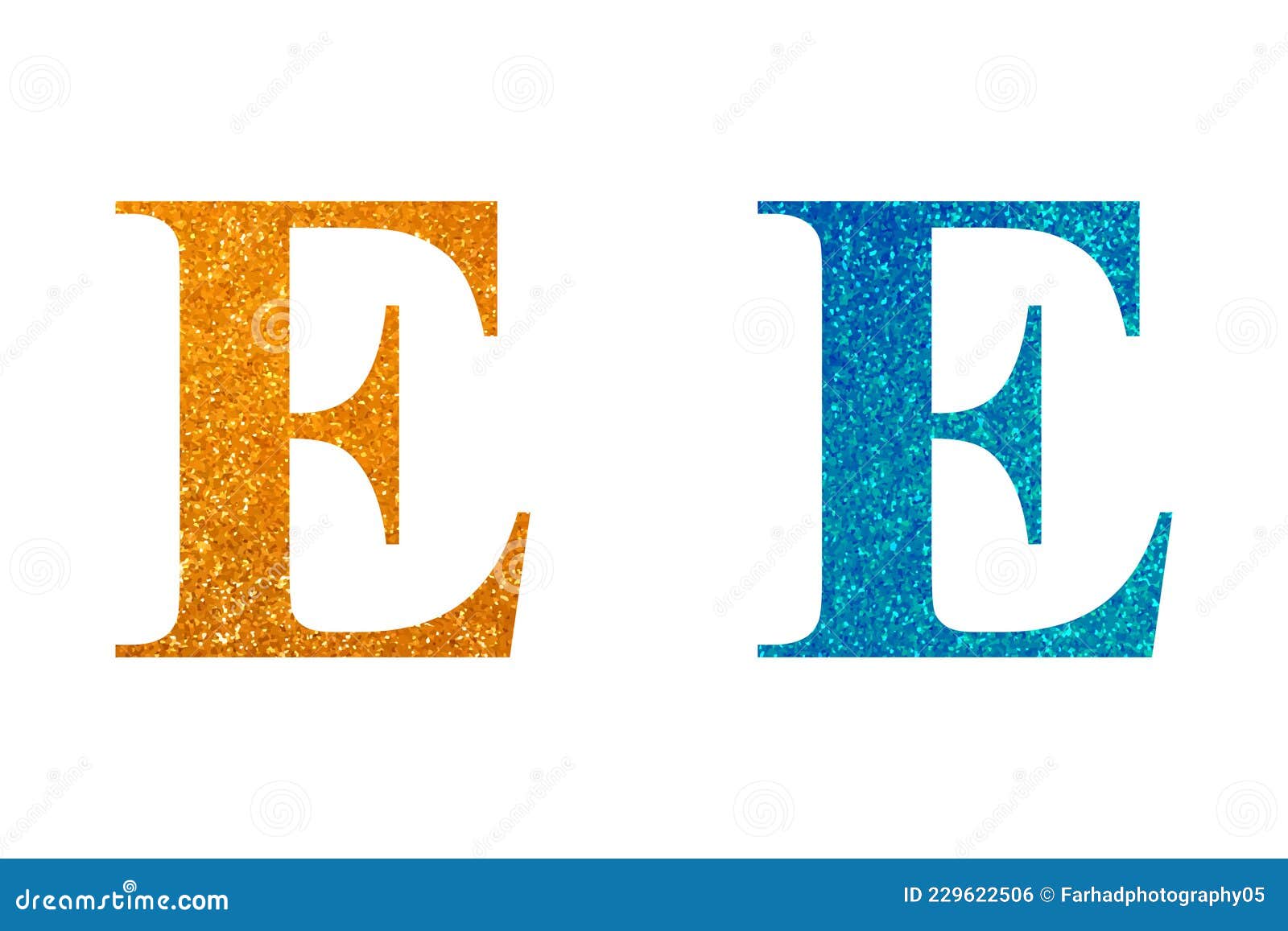 Glitter Alphabet E, Glitter Letter, Gold and Blue Glitter Alphabet ...