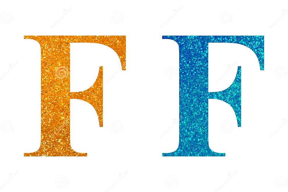 Glitter Alphabet F, Glitter Letter, Gold and Blue Glitter Alphabet ...