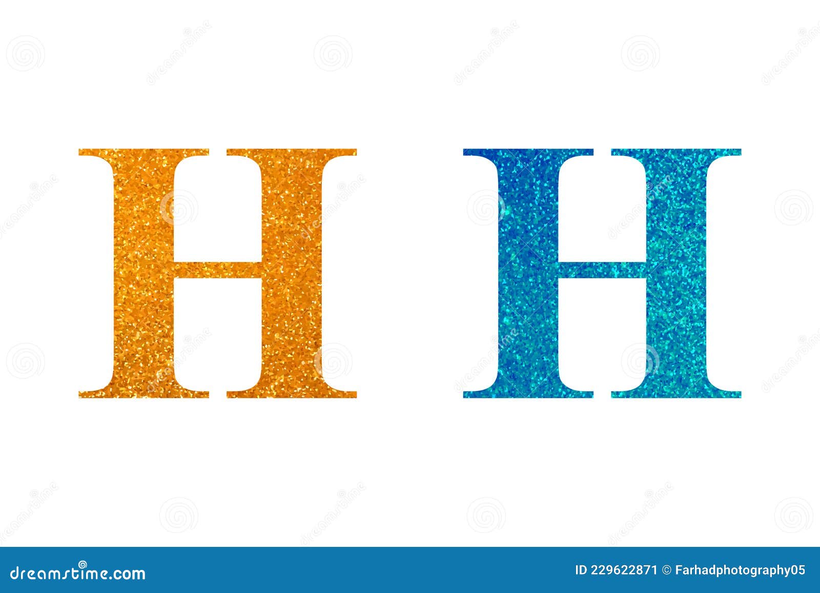 Glitter Alphabet H, Glitter Letter, Gold and Blue Glitter Alphabet ...