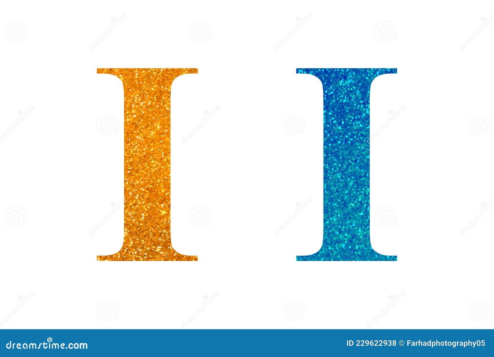 Glitter Alphabet I, Glitter Letter, Gold and Blue Glitter Alphabet ...