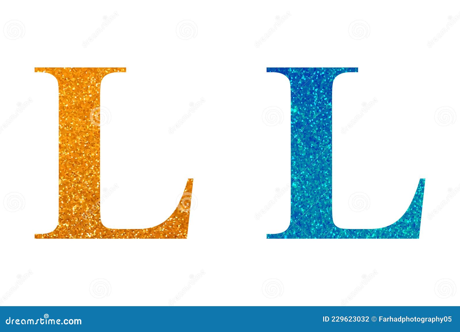 Glitter Alphabet L, Glitter Letter, Gold and Blue Glitter Alphabet ...
