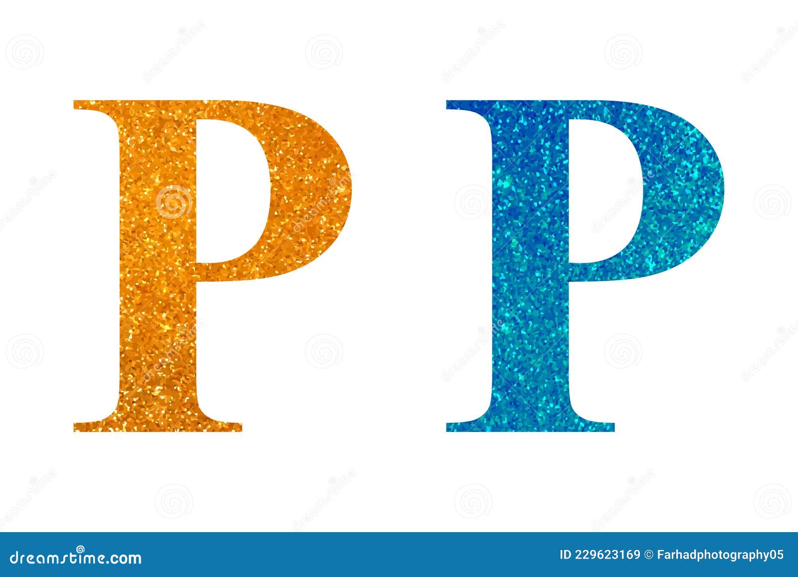 Glitter Alphabet P, Glitter Letter, Gold and Blue Glitter Alphabet ...
