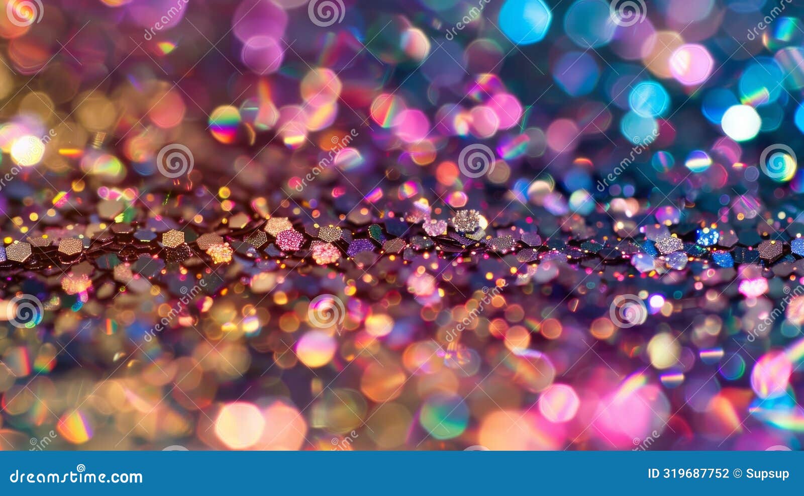 Glitter Bokeh Background with Multicolor Hexagonal Sparkles for Design ...