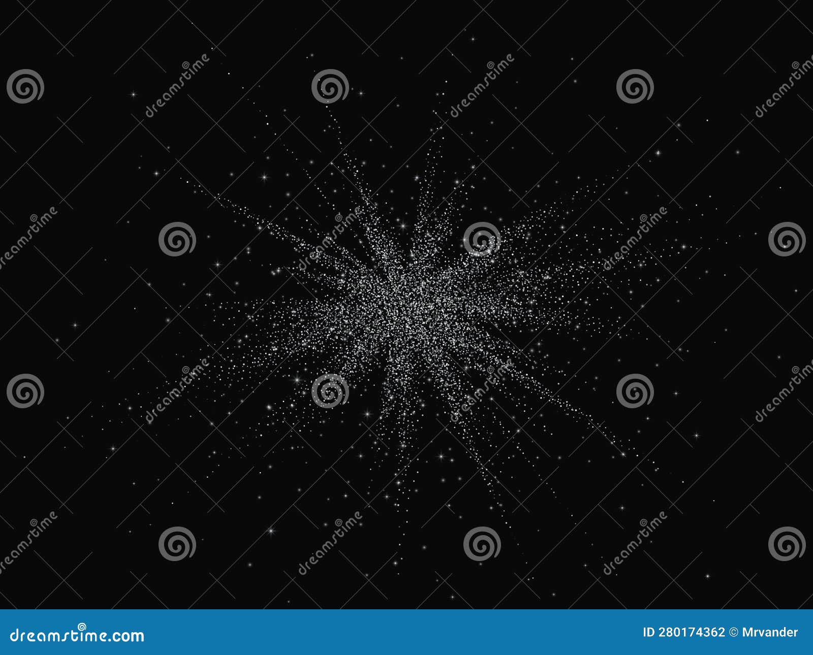 Glitter Burst with Silver Texture. Vector Background Stock Vector ...