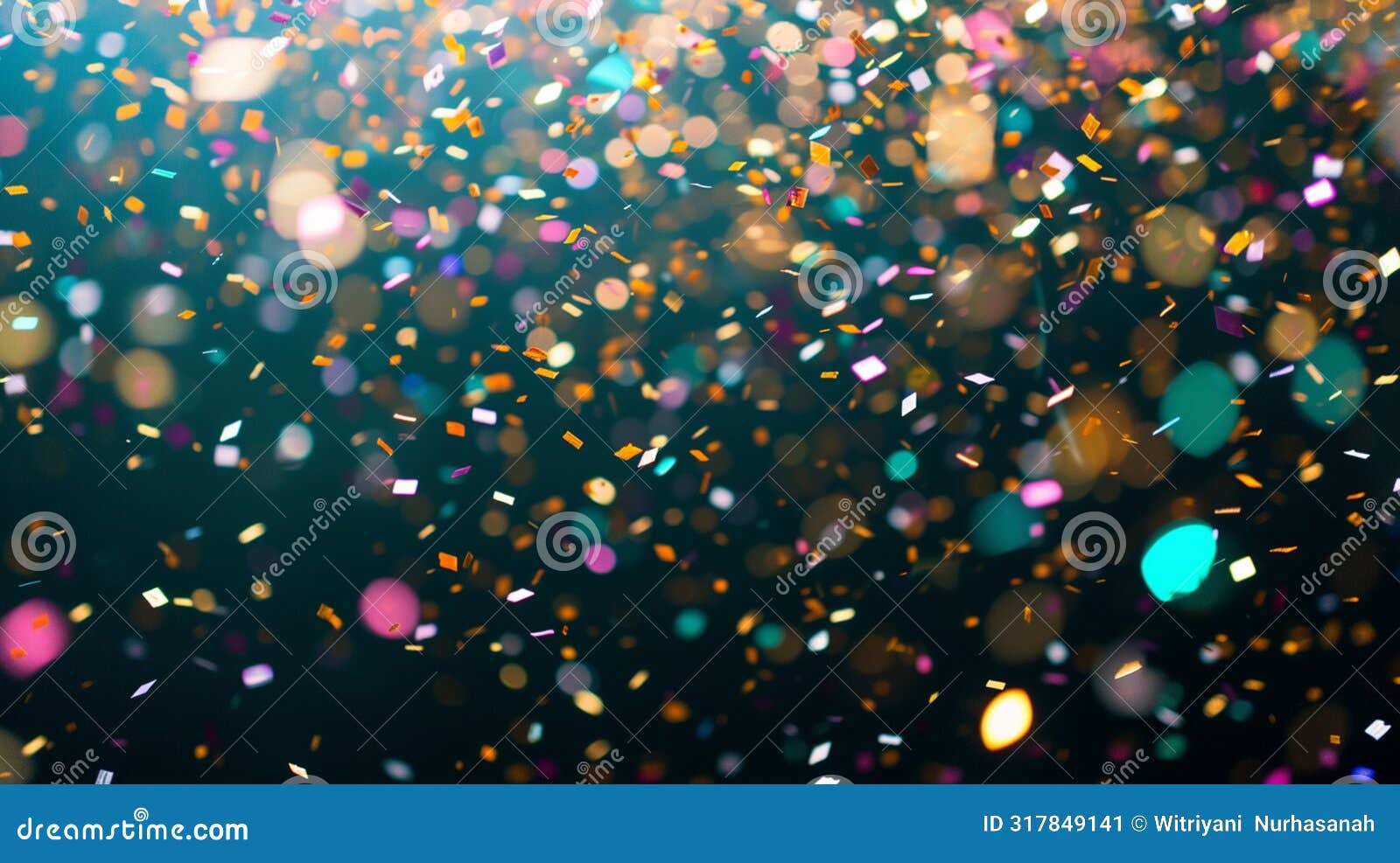 Glitter Confetti Sparkle Rain Falling from Above Background. Generative ...