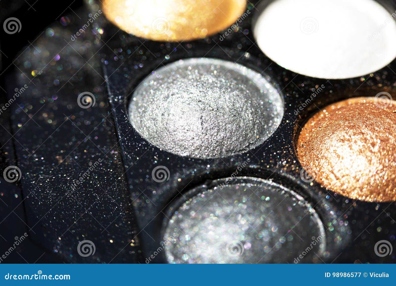 Glitter Eye Shadows Palette Make Up Stock Image - Image of blue ...