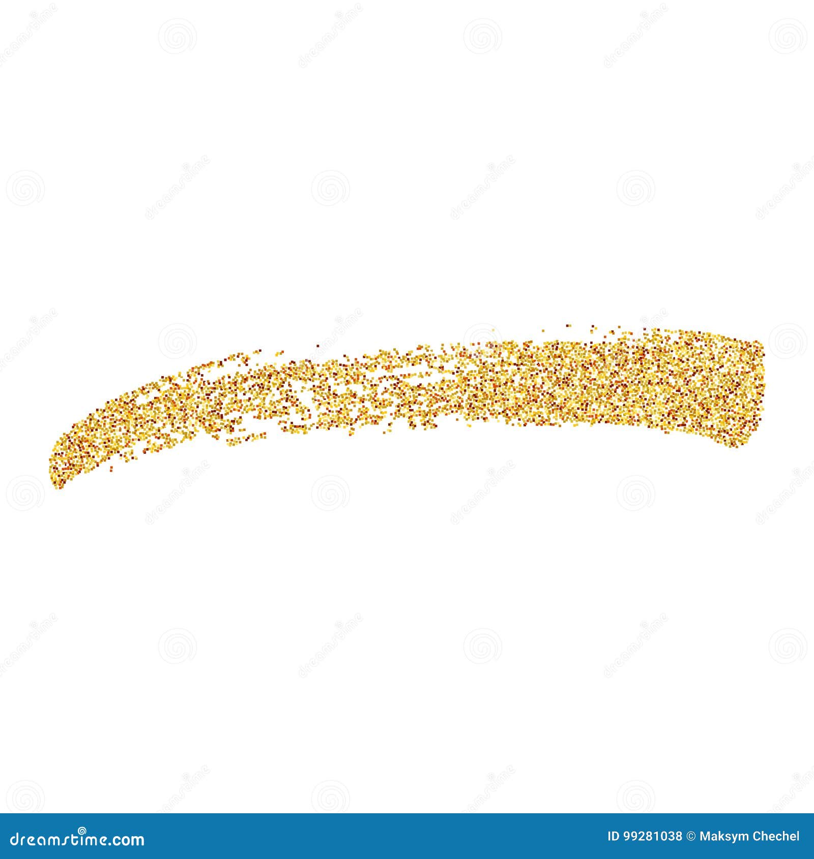 Glitter Gold Brush Stroke. Illustration of Hand Drawn Gold Brush Stroke ...