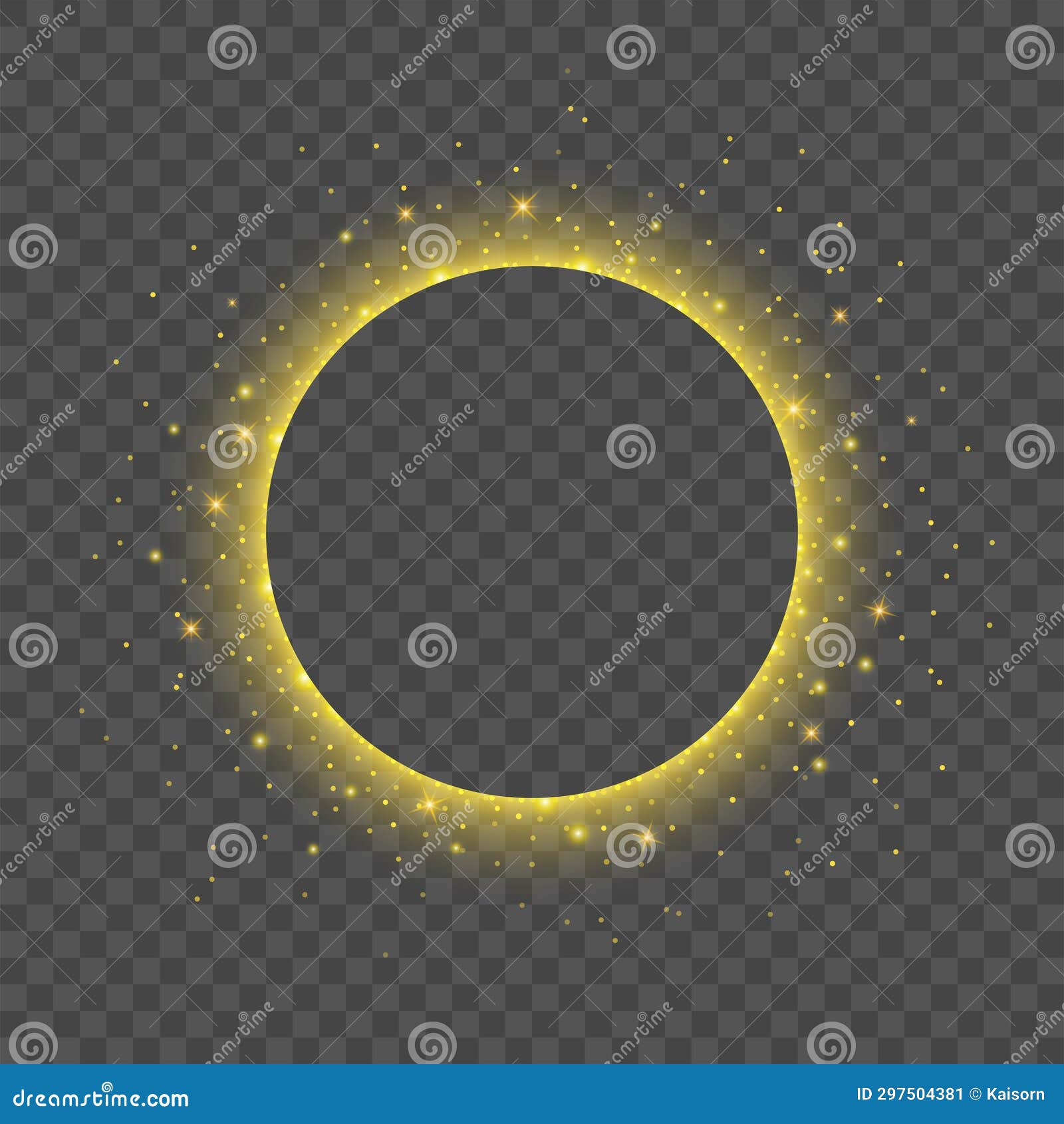 Glitter Gold Particles Circle Shape Element for Text and Greeting Card ...