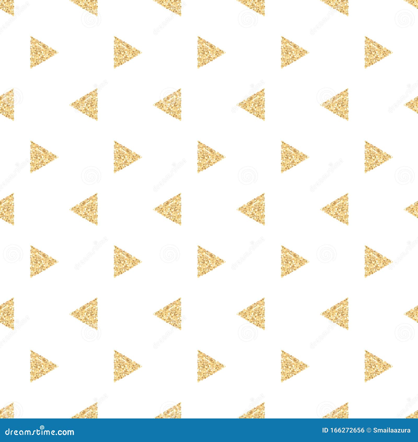 Glitter Gold Triangles Seamless Pattern Isolated on White Background ...