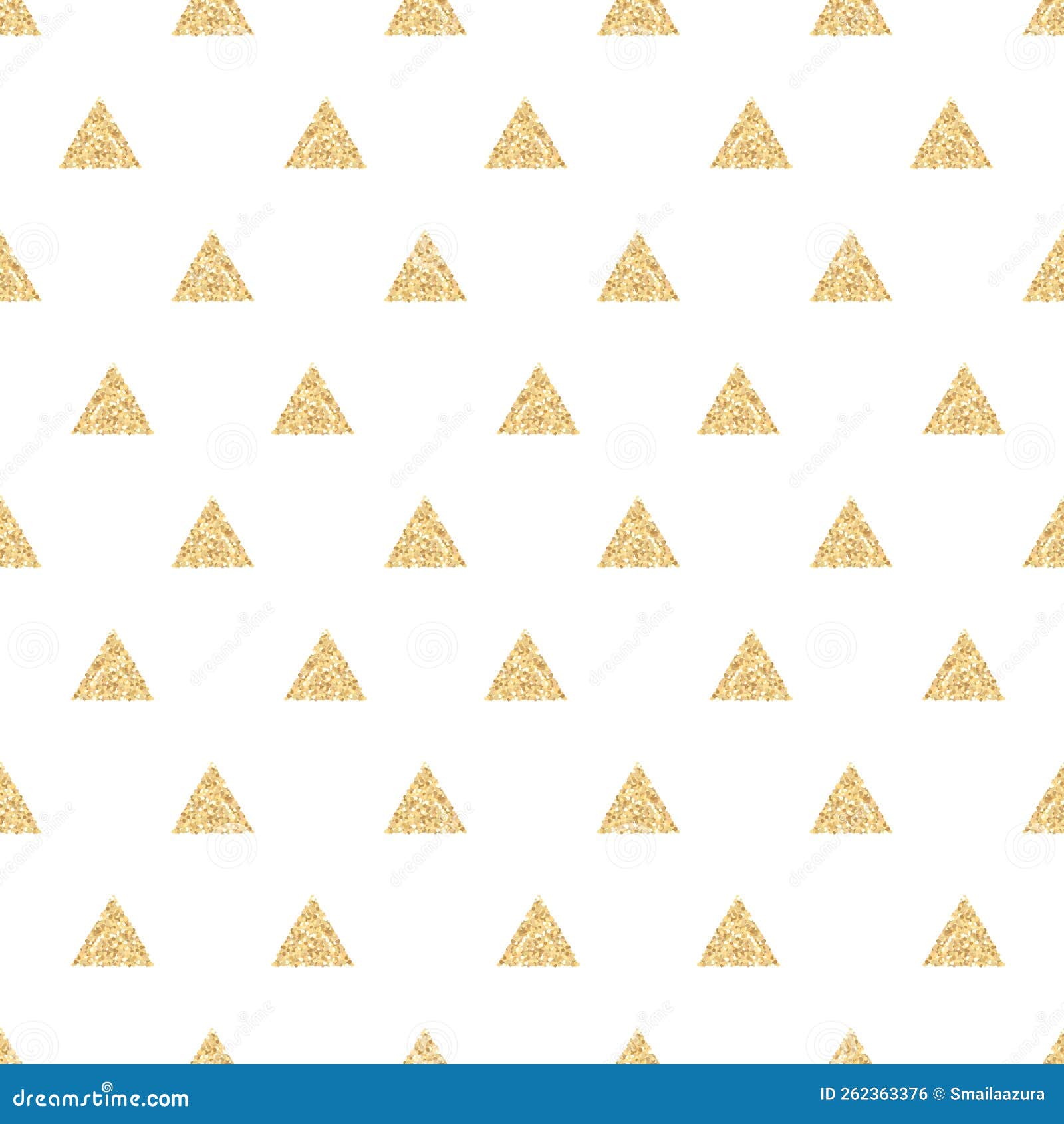 Glitter Gold Triangles Seamless Pattern Isolated on White Background ...