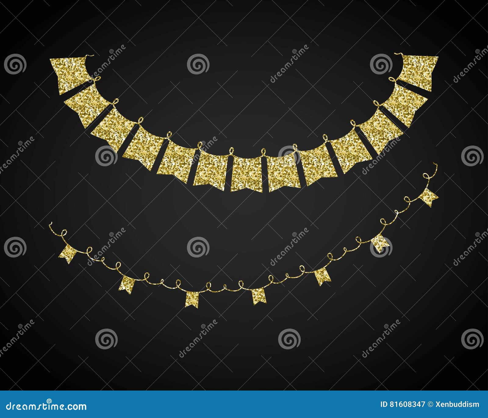 Glitter golden festoons stock illustration. Illustration of gold - 81608347