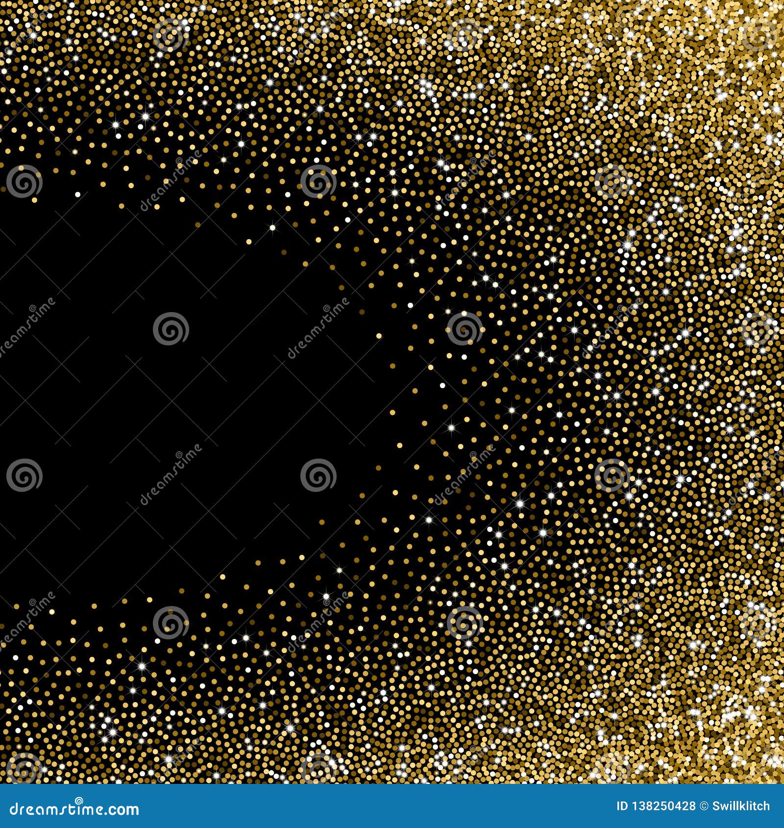 Glitter Golden Gradient with Scattered Sparkles Stock Vector ...