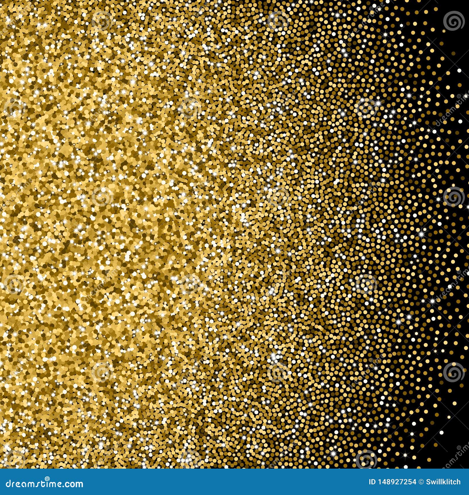 Glitter Golden Gradient with Scattered Sparkles Stock Vector ...