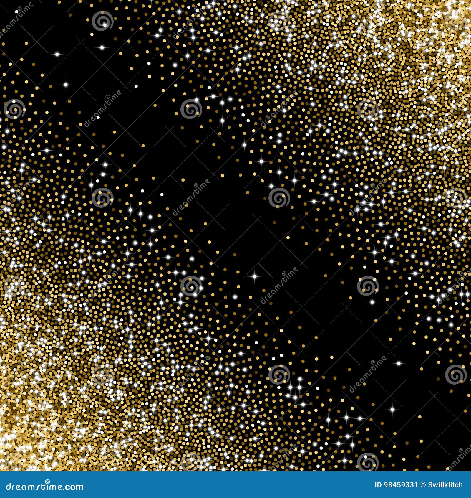 Glitter Golden Gradient with Scattered Sparkles Stock Vector ...