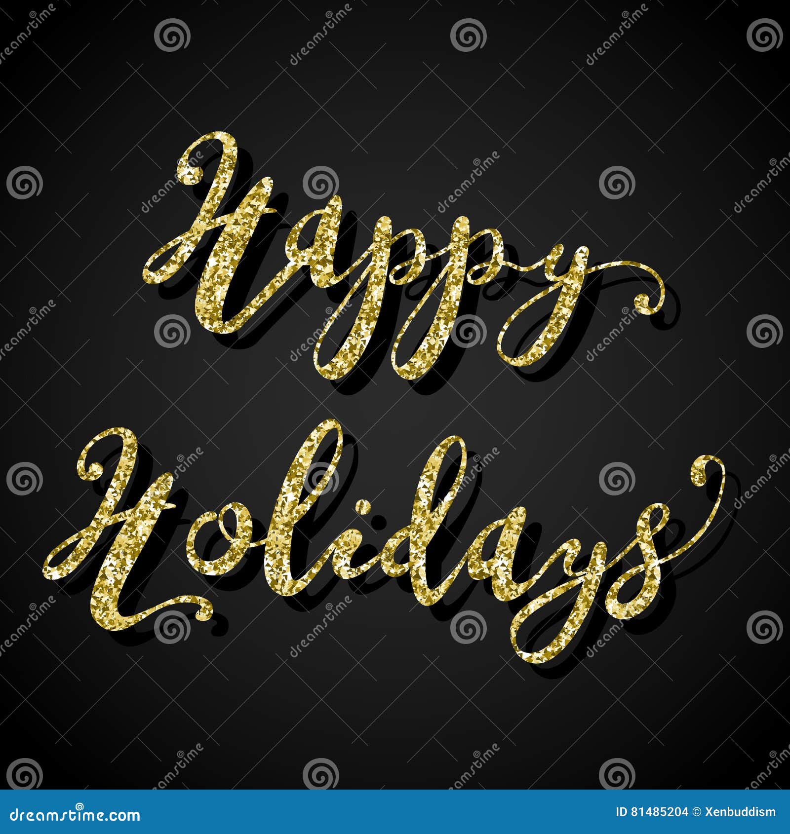 Glitter Greeting Lettering Happy Holidays Stock Illustration ...