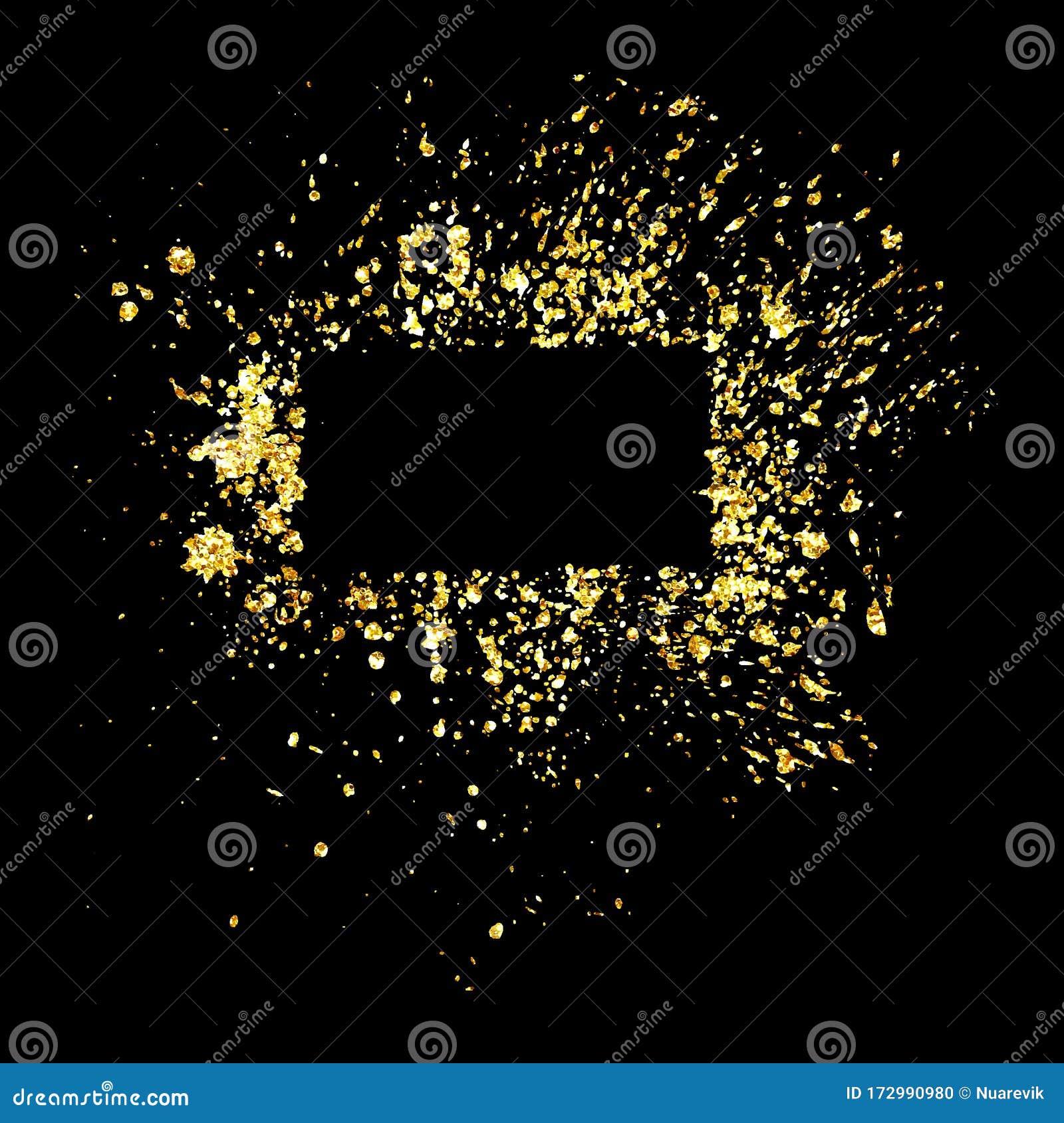 Glitter Hand Drawn Artistic Splashes Rectangle Frame Sparkling Object ...