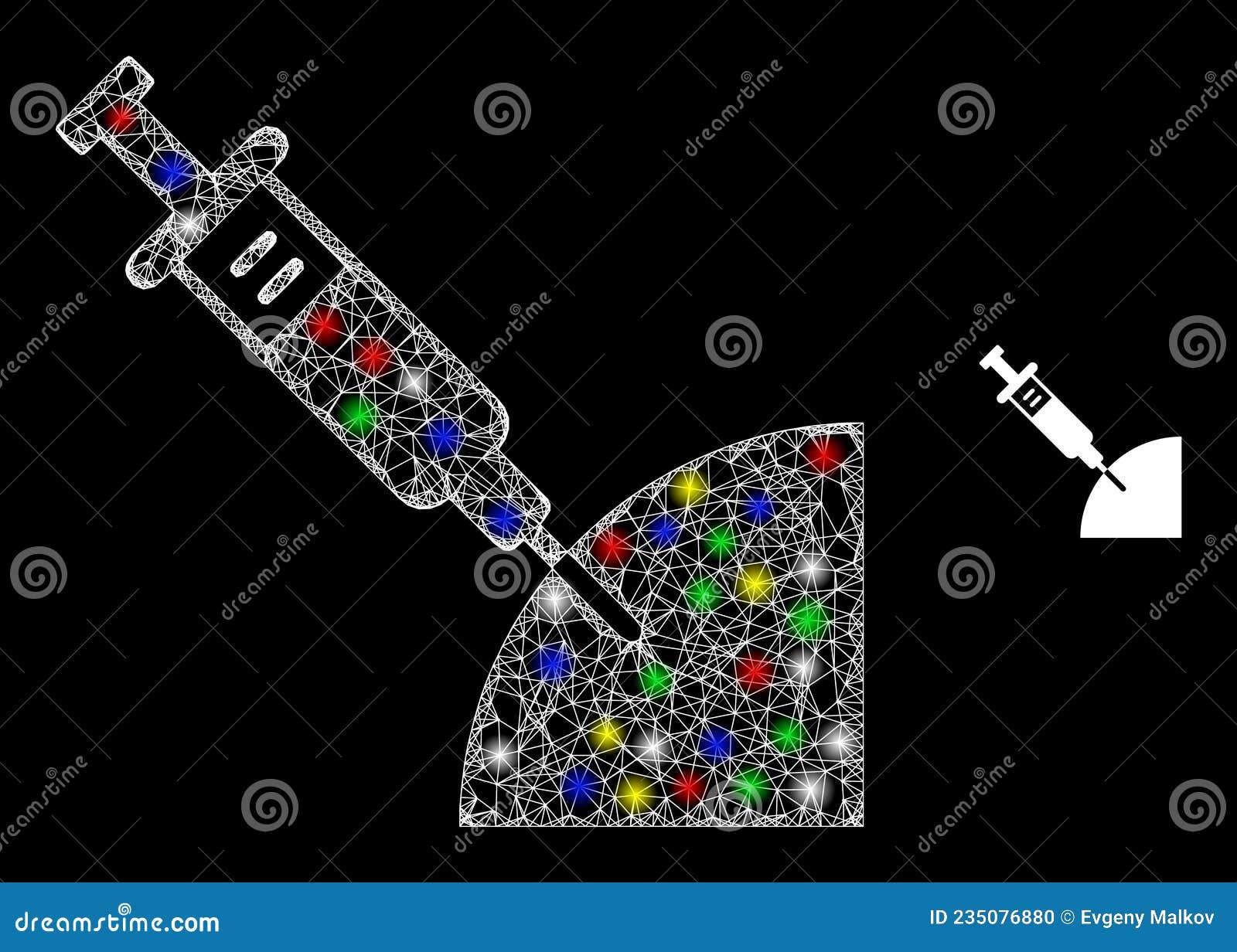 Glitter Hatched Network Inoculation Icon Stock Vector - Illustration of ...