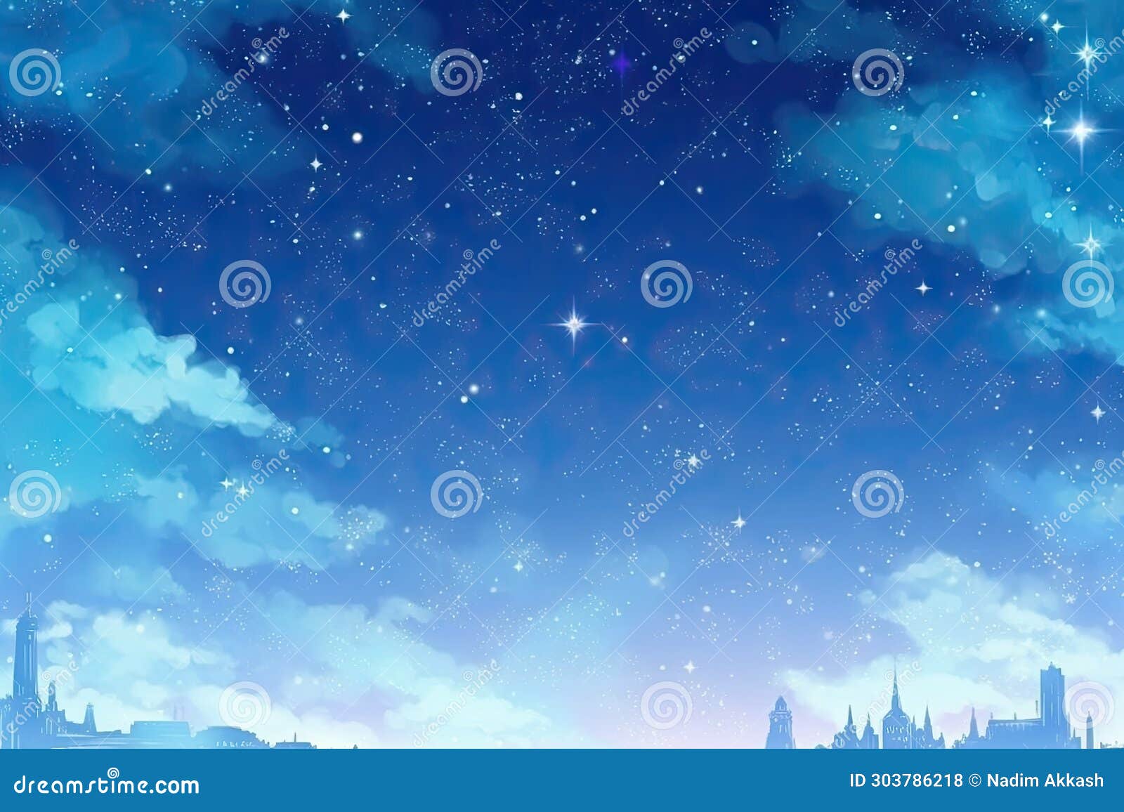 Glitter Illustration Gradation Background Sky Starry Tale Fairy Stock ...