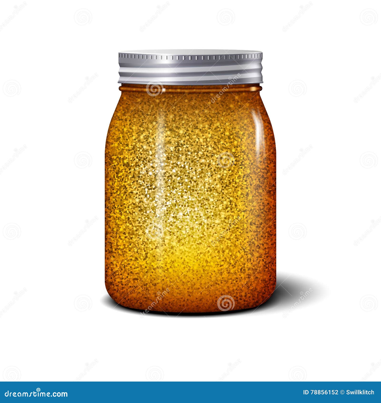 Glitter Jar. Realistic Object with Shiny Golden Sparkles Stock Vector ...
