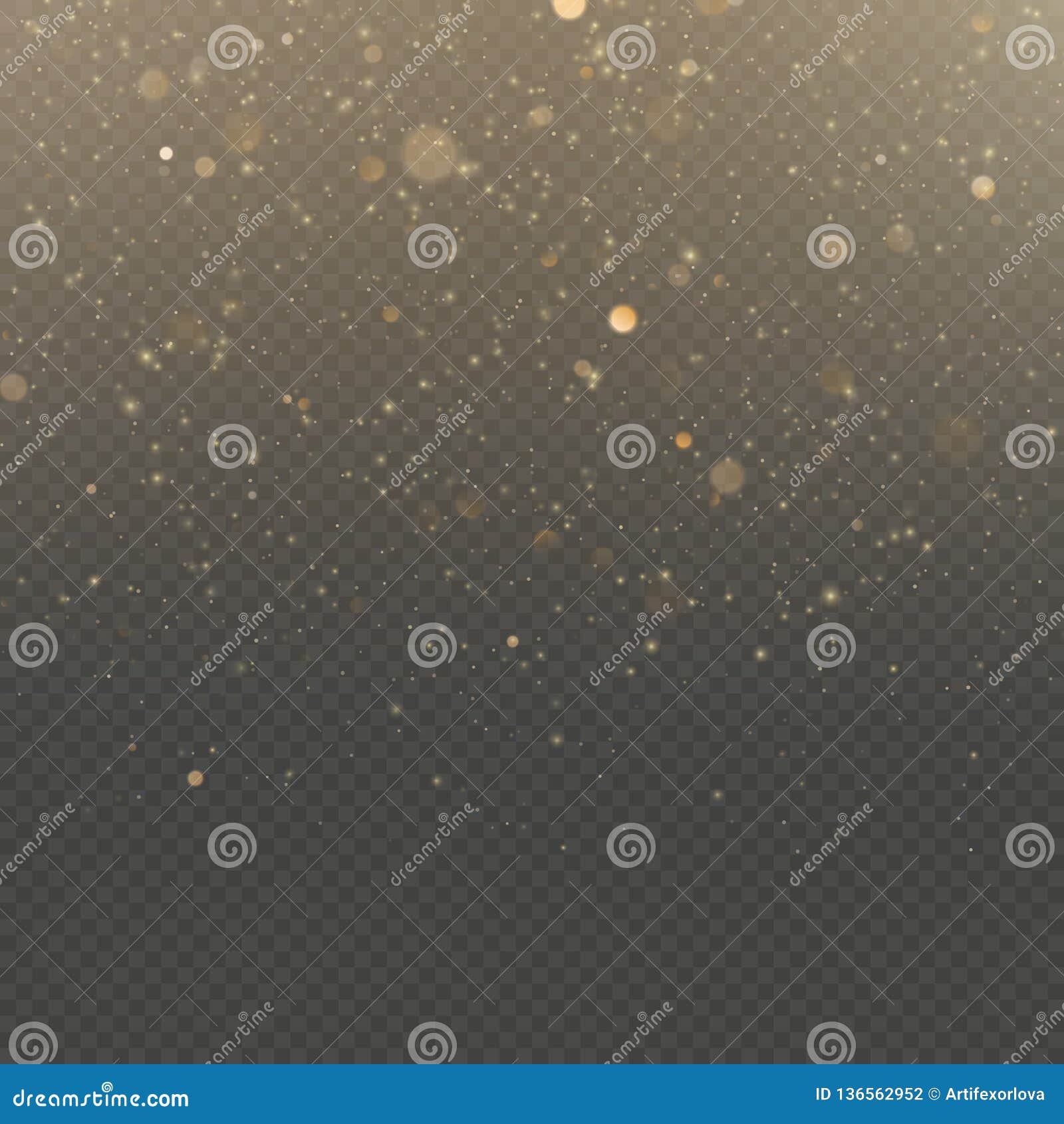 Glitter Particles Overlay Effect. Gold Glittering Star Dust Sparkling ...