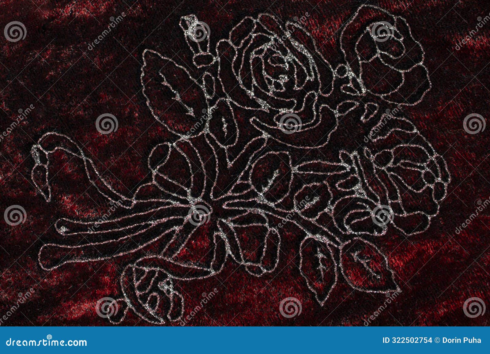 Glitter Pattern on Dark Red Velvet, Close Up, Abstract Backdrop Stock ...