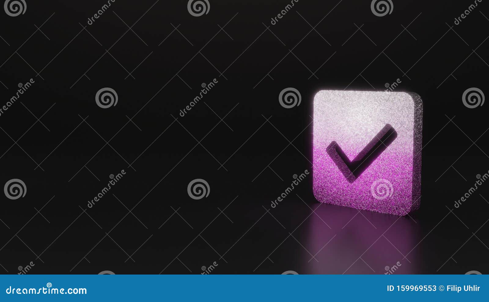 Science Glitter Symbol of Check Square Icon 3D Rendering Stock ...